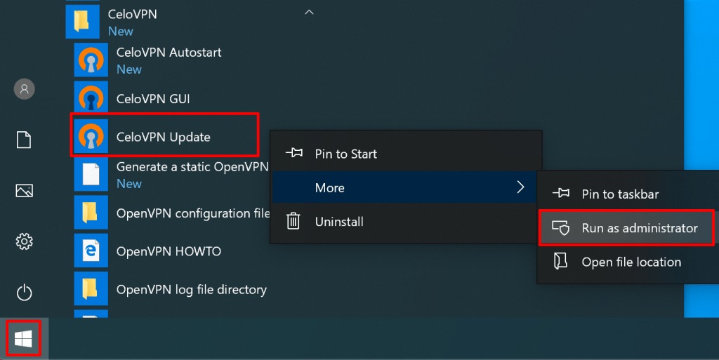 Update VPN Server Details on Windows | Celo VPN Help Center