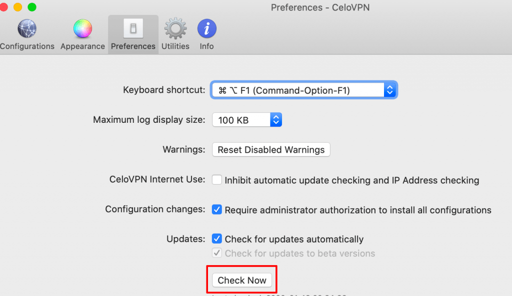 macOS - Update Client | Celo VPN Help Center